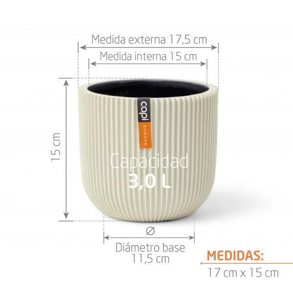 Matera Conic Round Groove Beige 17x15cm Cónica De Escritorio – Bylmo