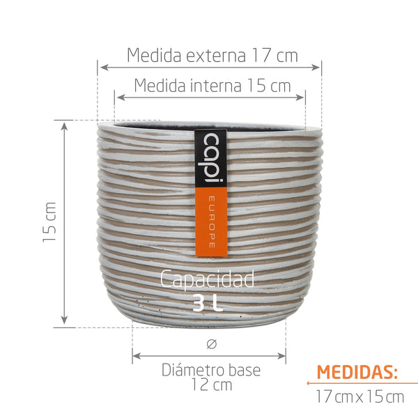 Matera Conic Round Rib Marfil 17x15cm Cónica De Escritorio – Bylmo