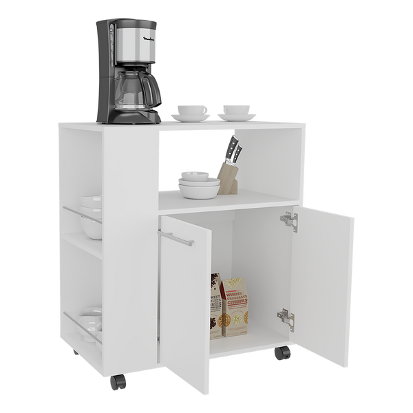 Mueble Microondas Eldon Blanco 75x83.4cm Con Ruedas – Bylmo