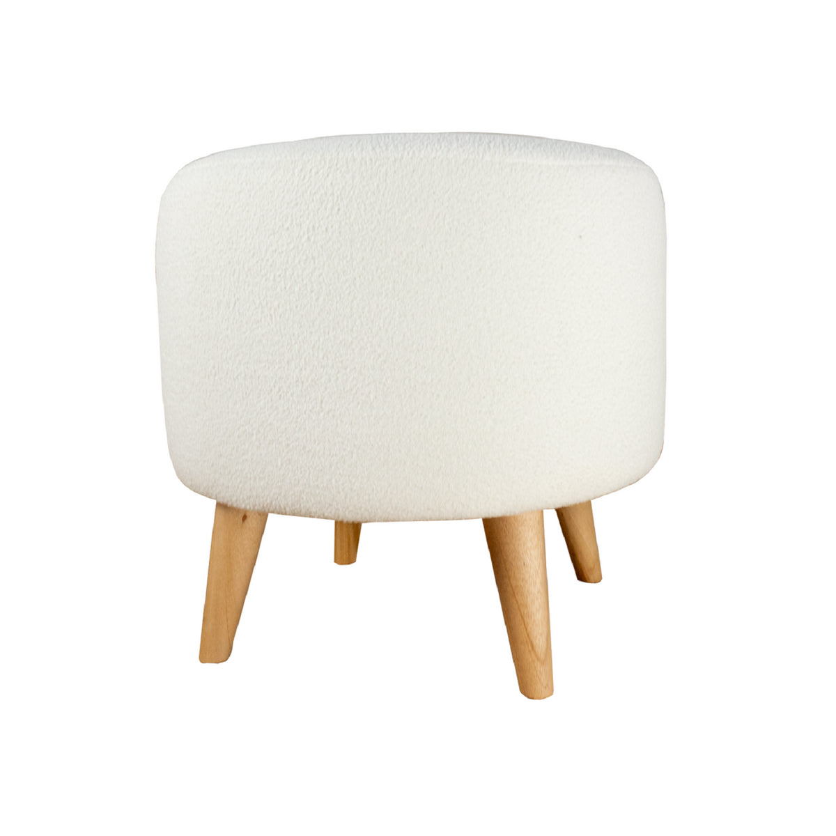Puff Blanco 40x40cm con Patas y con Tapizado Liso – Bylmo