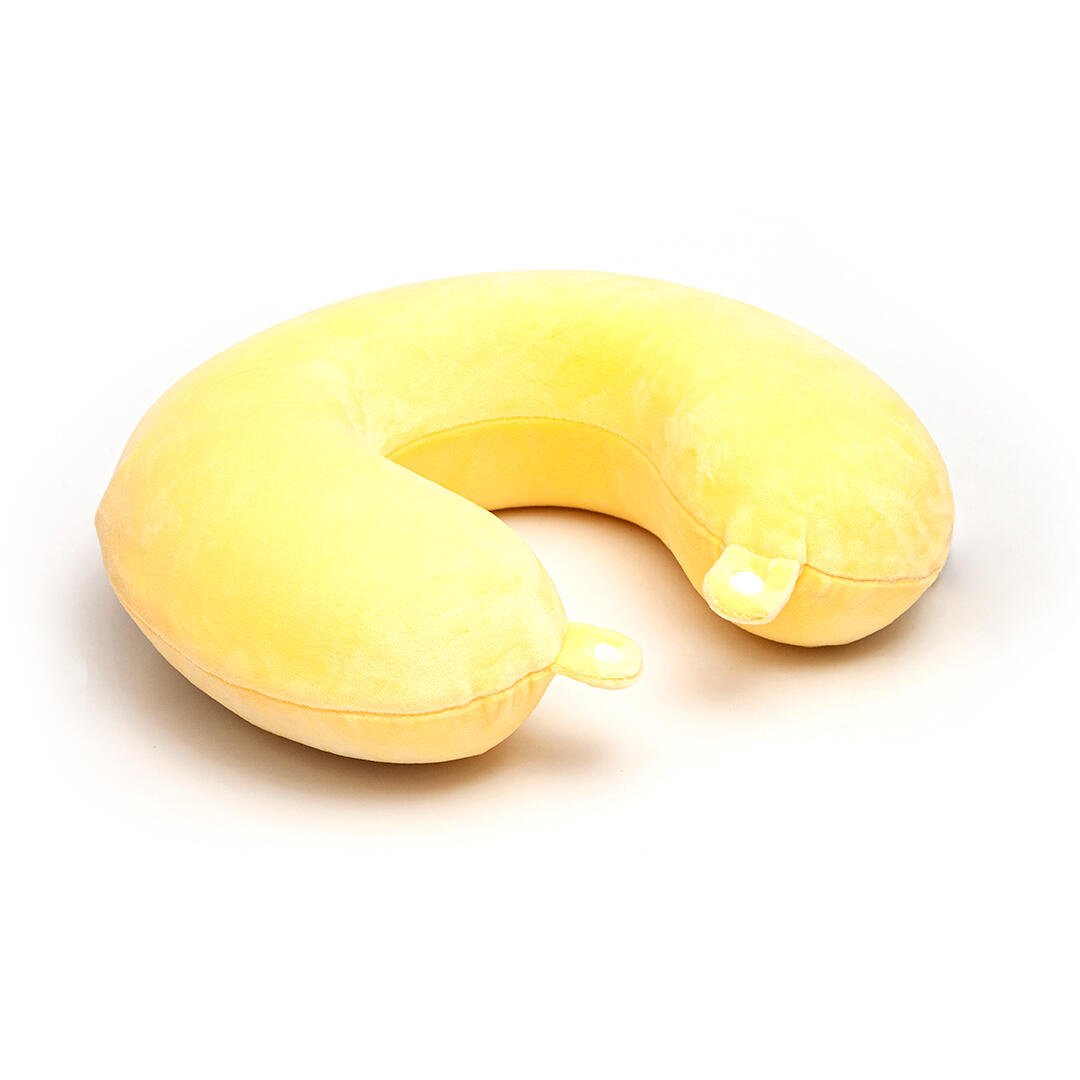 Almohada de Viaje Amarillo 30x30cm Suave Fondo Entero – Bylmo