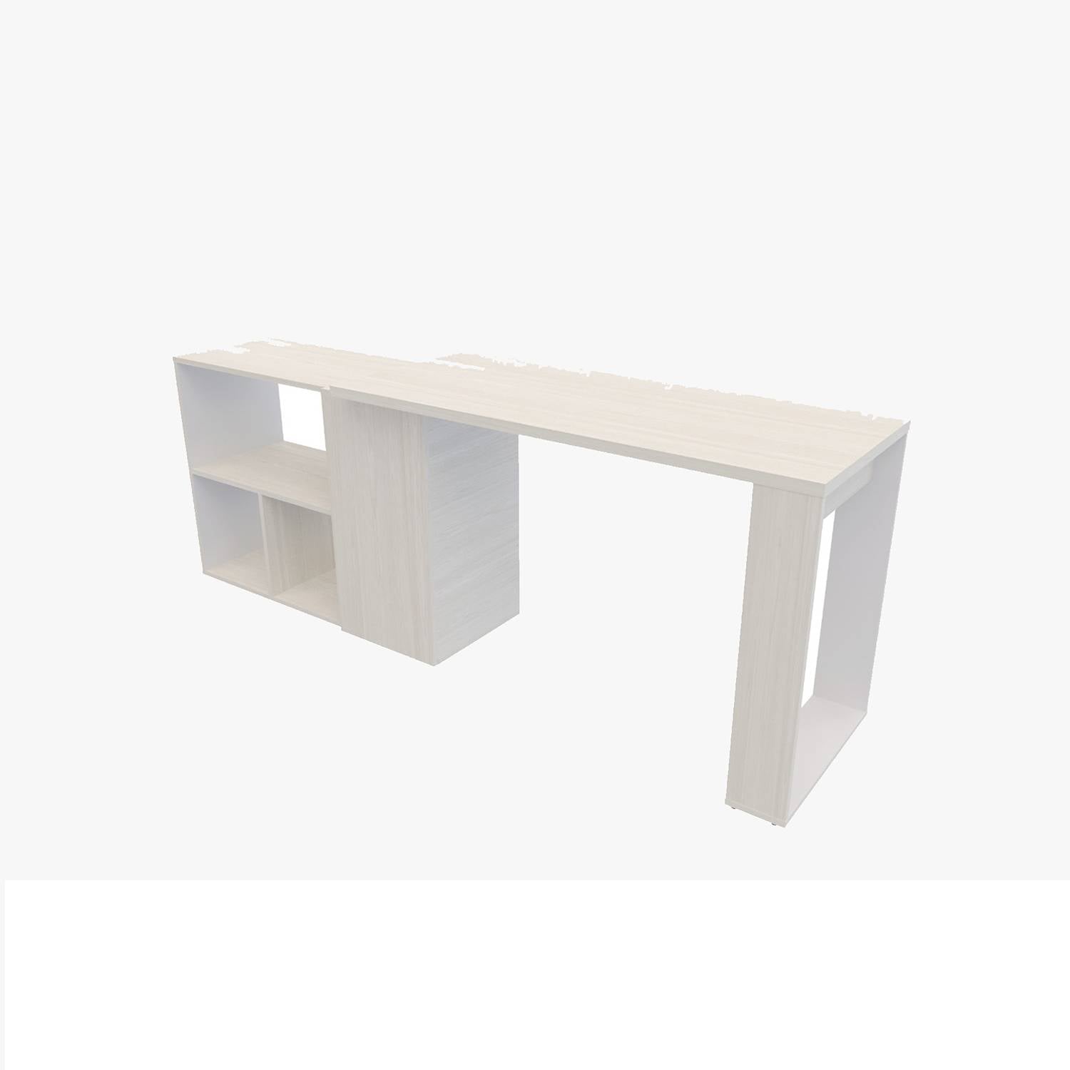 Escritorio Con Biblioteca Giratorio 360G - Niebla | Bylmo Colombia