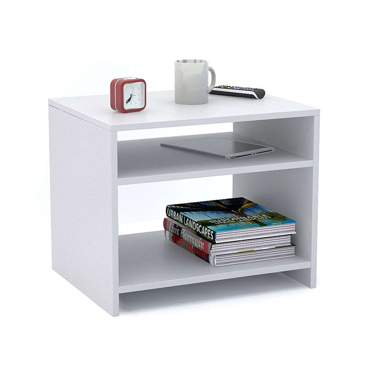 Mesa de Noche Caen Blanco 50 cm con Compartimiento | Bylmo Colombia