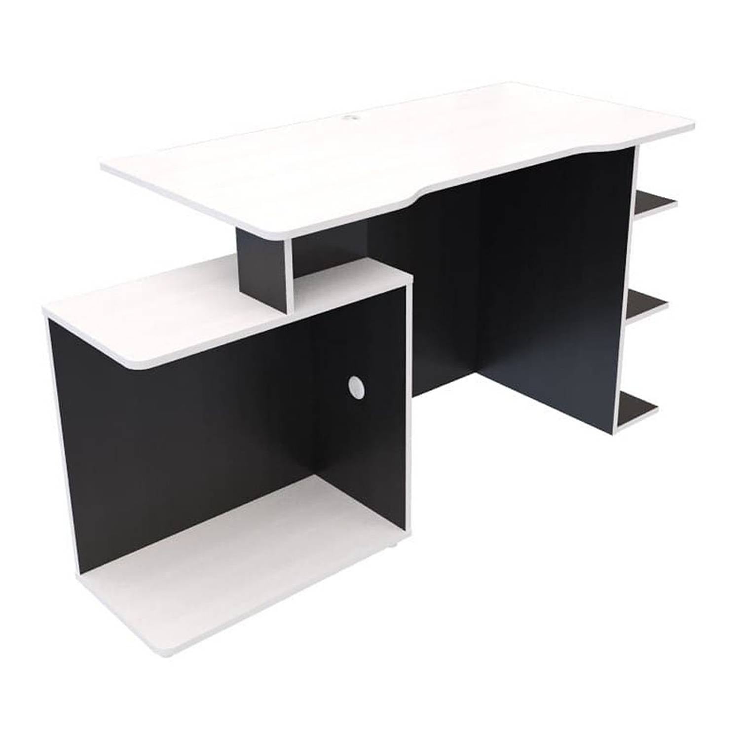 Escritorio Gamer Trinity Wengue y Blanco 120 cm Transformable | Bylmo ...